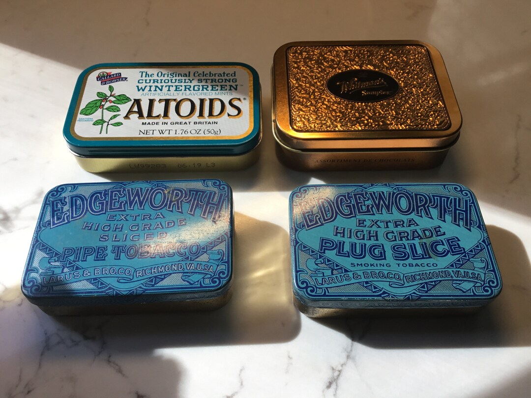 Vintage Assorted Small Tins Set of 4 Edgeworth Tin Altoids Tin Whitman ...