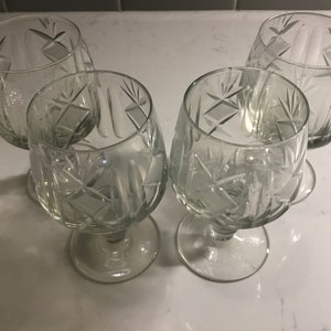 Vintage Cut Crystal Brandy Snifters - Set of 4 - Vintage Snifters ...