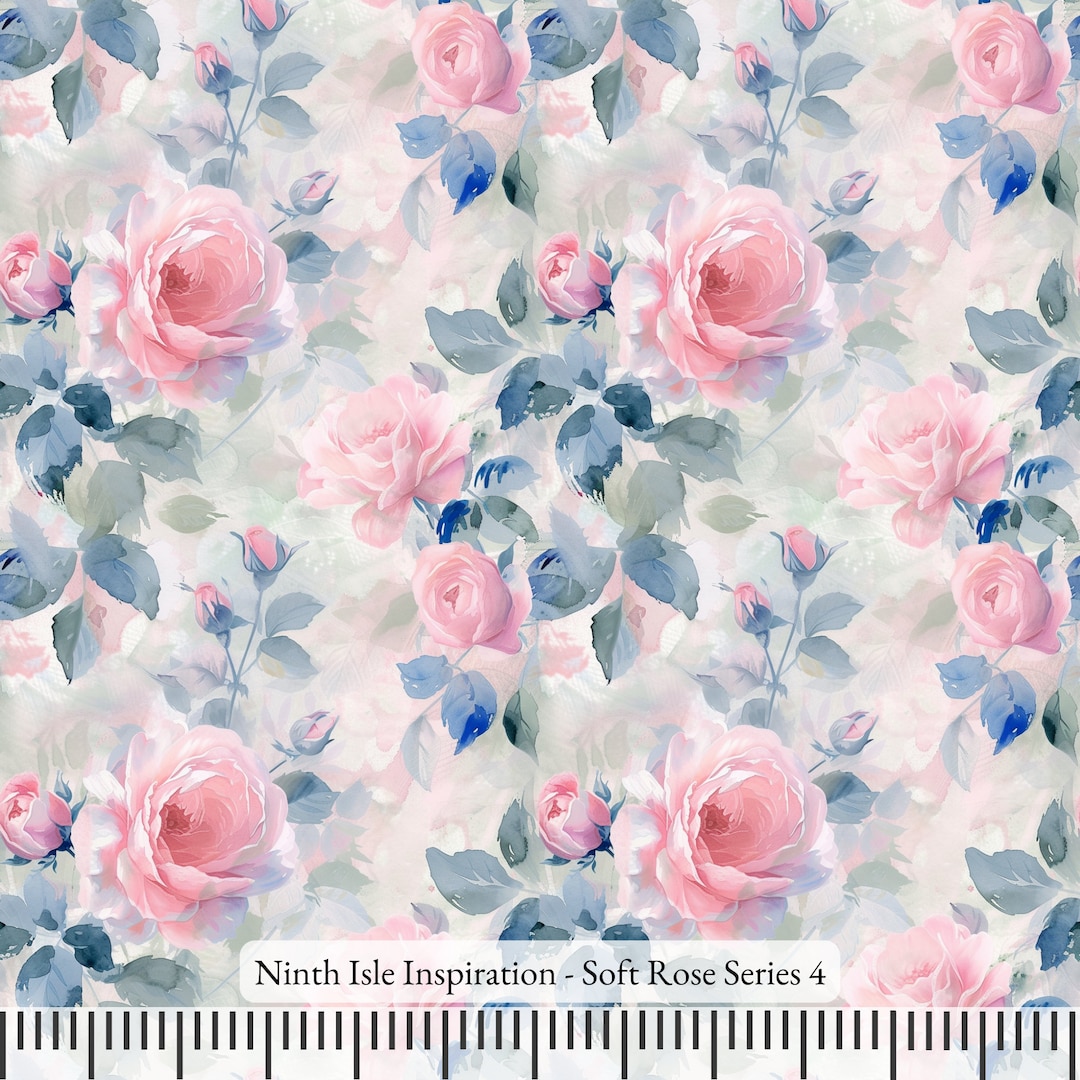 23/WINTER NI&I 100 % Cotton Fabric - Soft Rose Series - Handmade Print ...