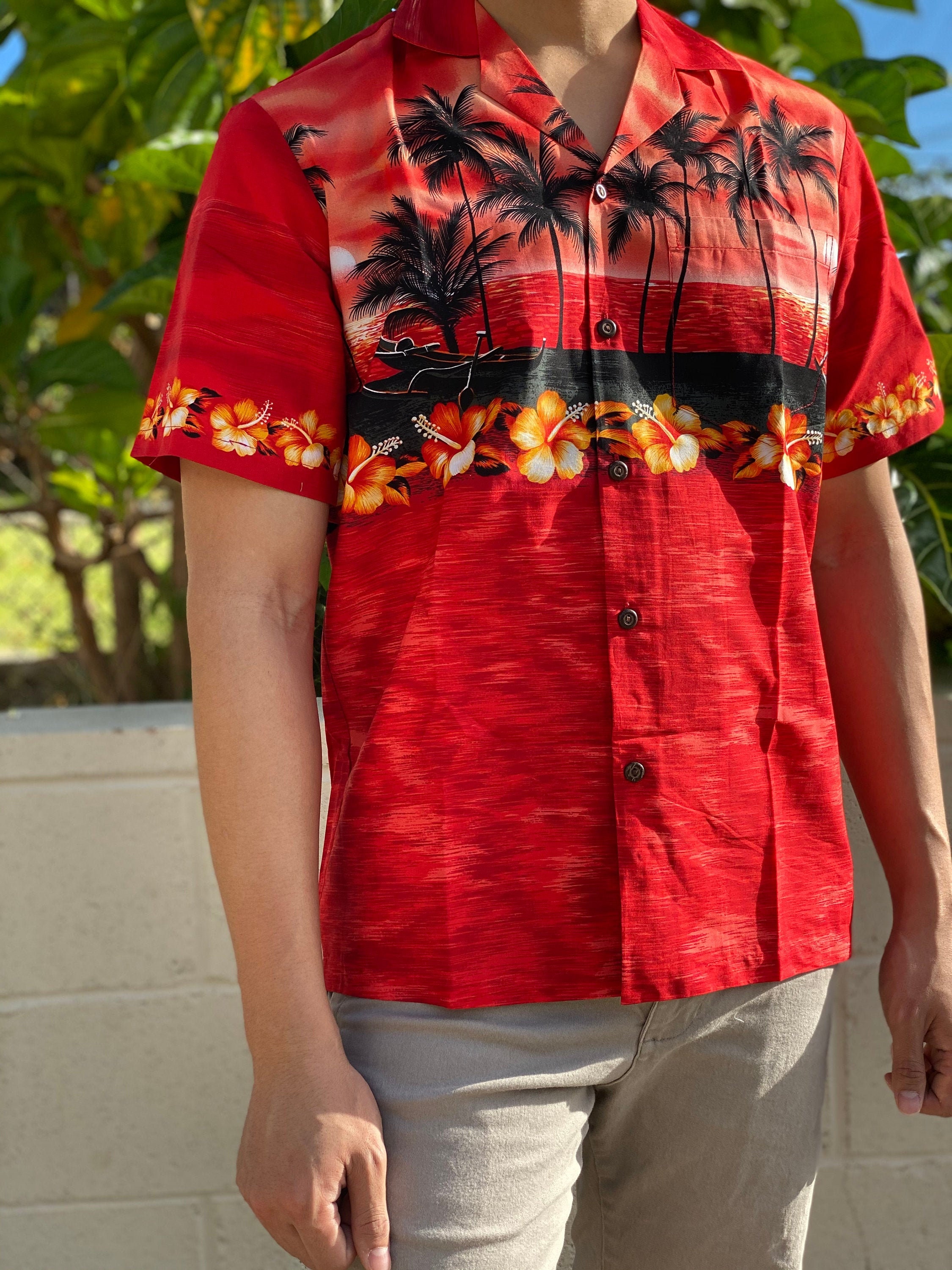 Made in Hawaii USA Hawaiian Sunset Aloha Shirt Cotton - Etsy UK