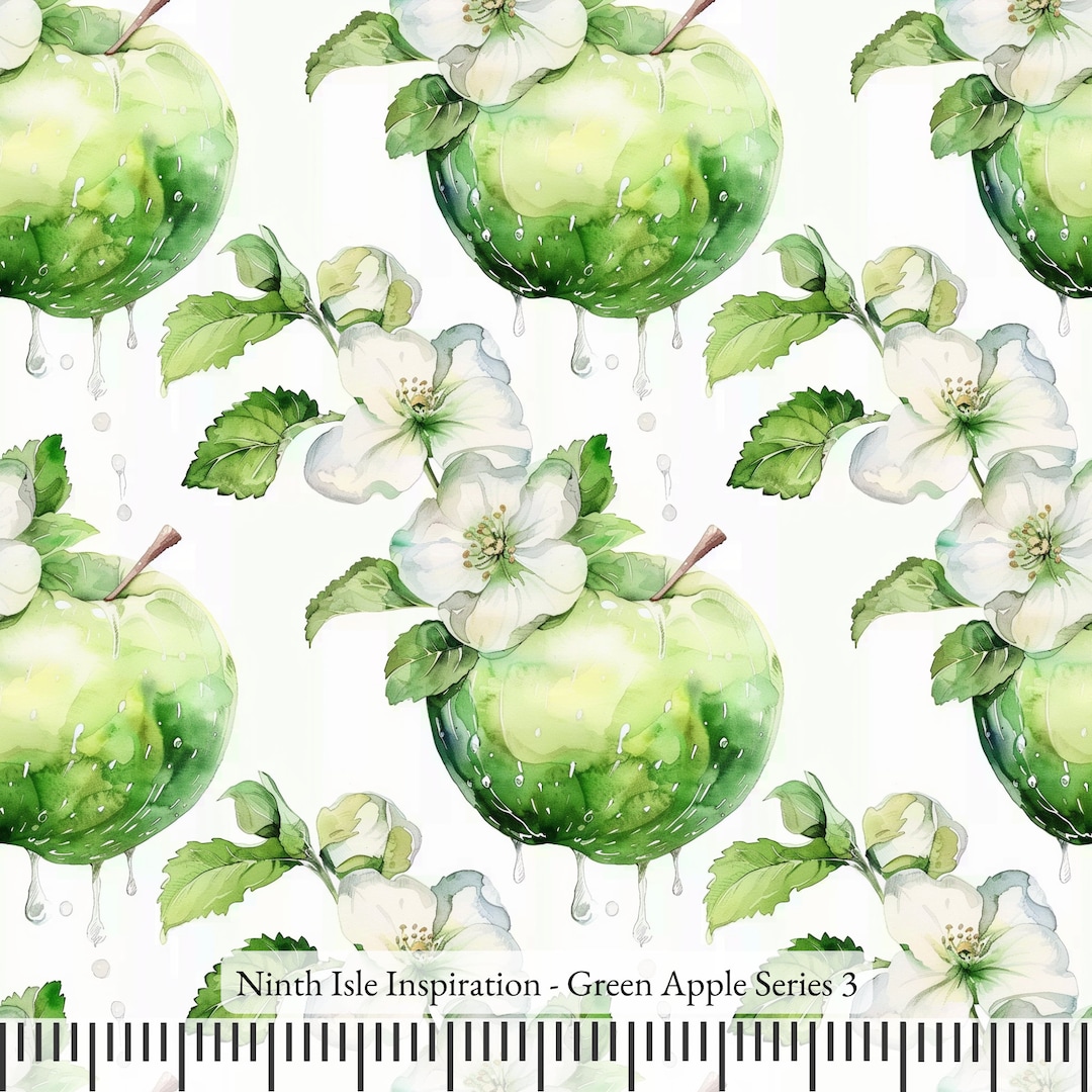 24/SPRING NI&I Cotton Poplin Cotton Fabric - Green Apple Series ...