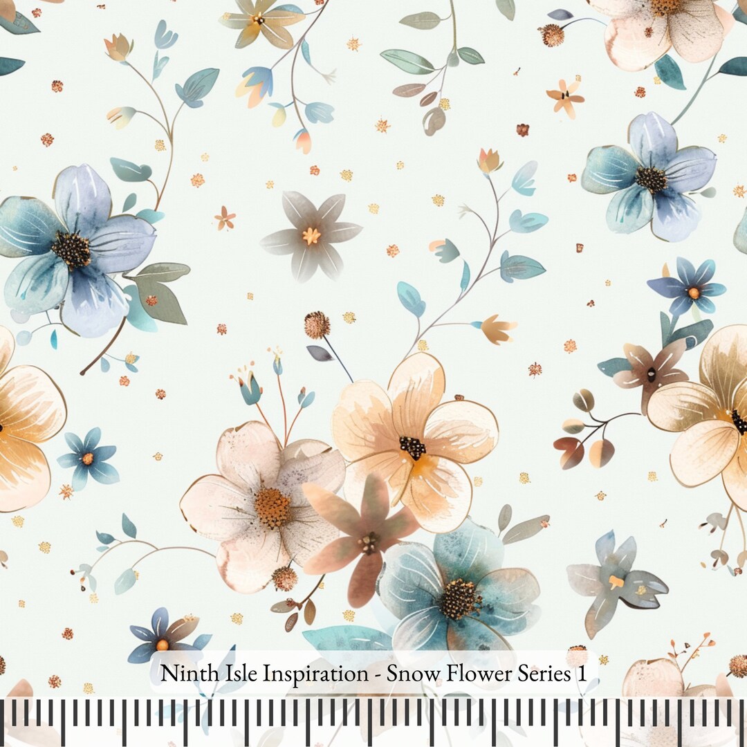 24/SPRING NI&I Cotton Poplin Cotton Fabric - Snow Flower Series ...