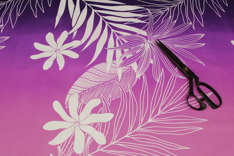 Wrinkle Resistant Tropical Design Fabric - Gradient Floral - Sold by ...