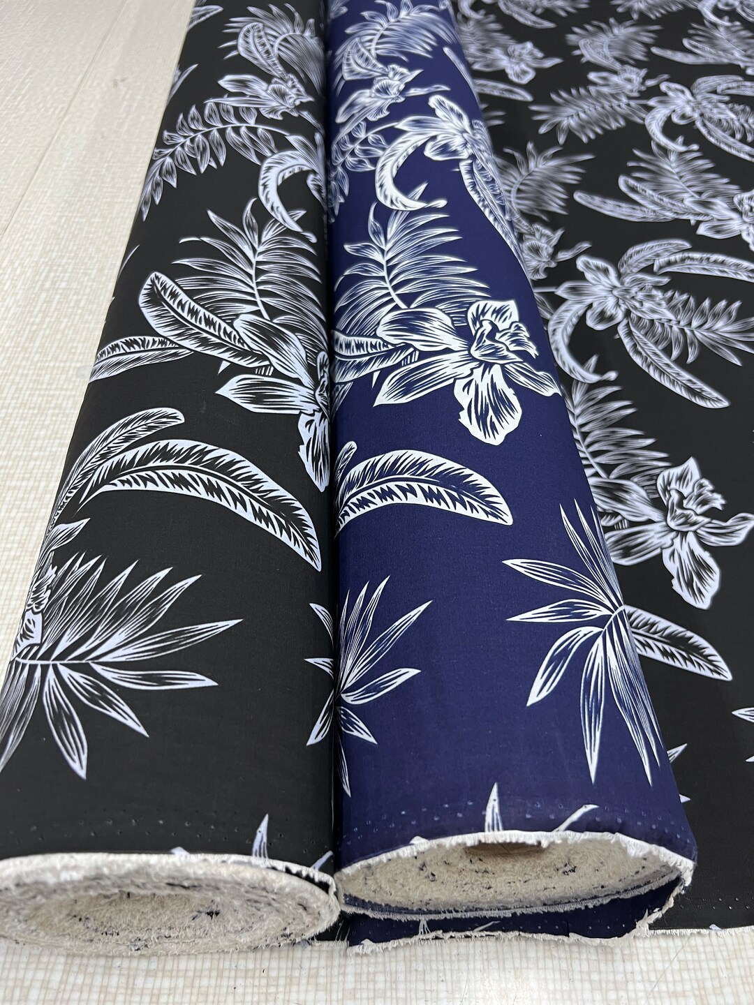 100 % Cotton Spring Exclusive Design Tropical Fabric Floral Fern Garden ...