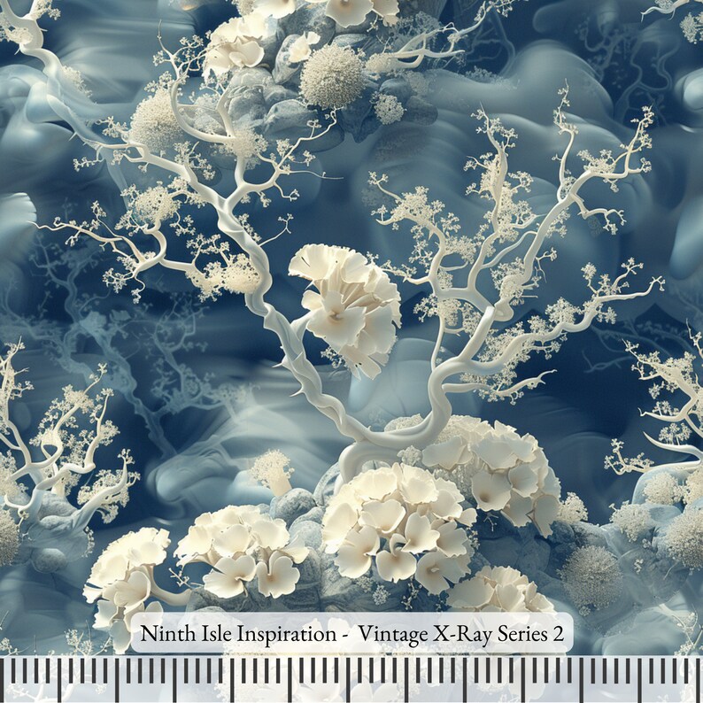 24/SPRING Rayon Fabric - Vintage X-ray Series - Handmade Print in HI ...