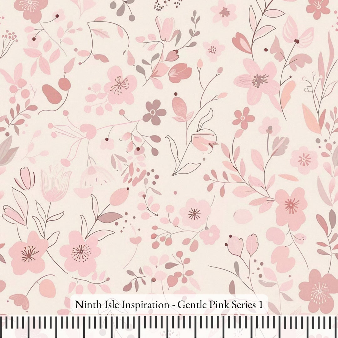 24/SPRING Ninthisle Inspiration Exclusive Romantic Art 100% Cotton Fabric - Gentle Pink Series ...