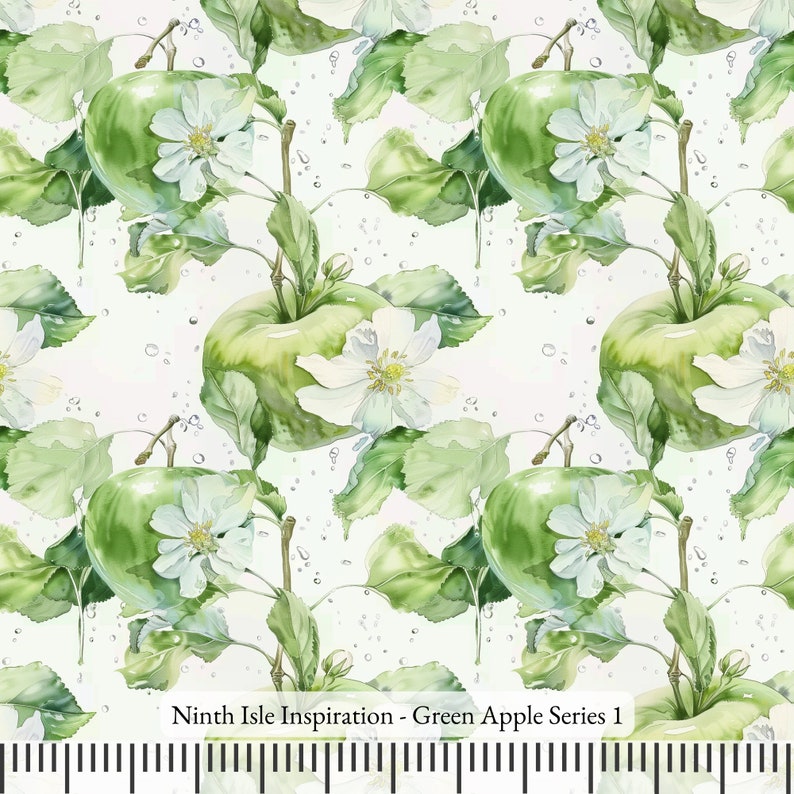 24/SPRING NI&I Cotton Poplin Cotton Fabric - Green Apple Series ...