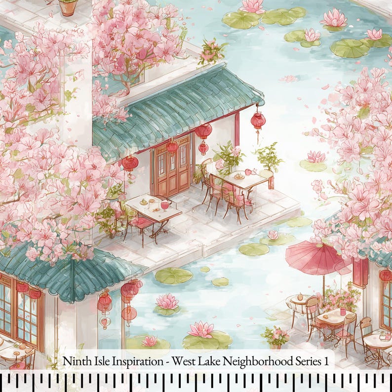 25/west Lake Neighborhood Cotton Poplin Fabric by the Yard - Etsy