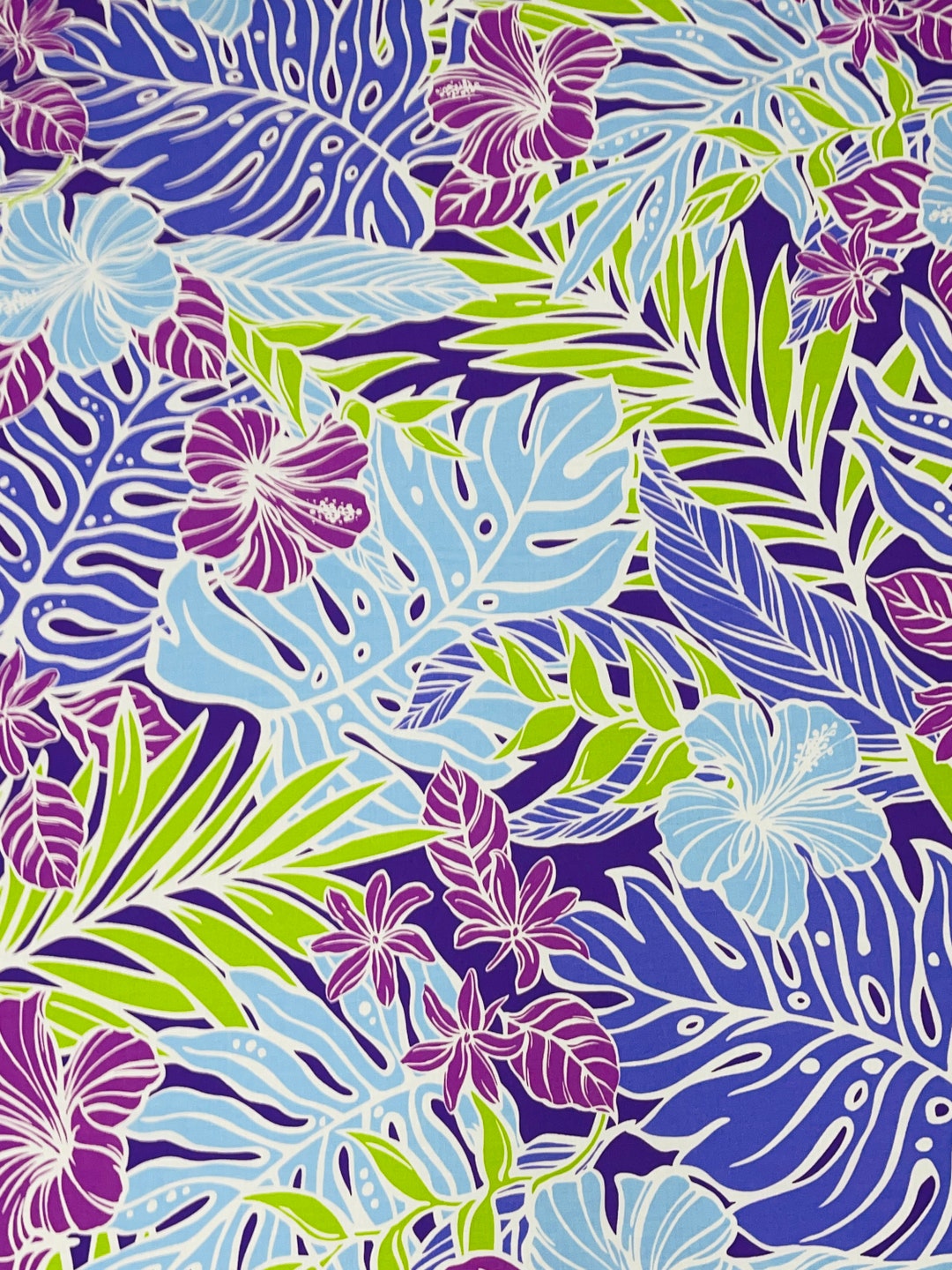 Art Abstract Ferns and Leaves - Tropical Design Fabric - Sold by the ...