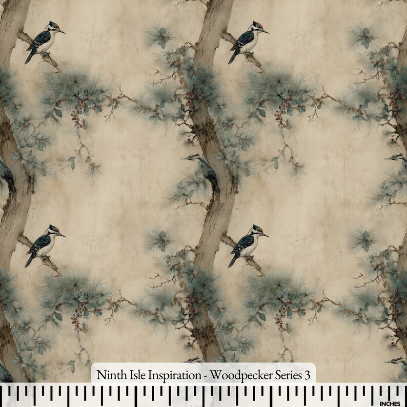 25/woodpecker Rayon Fabric by the Yard - Etsy