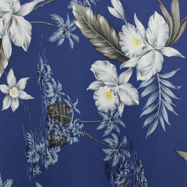 Tropical Flower Print Fabric - Etsy