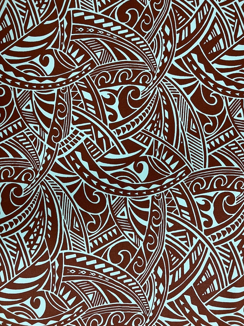 Swirl Polynesian Tapa Tribal Design Original Fabric - Sold by the Yard ...