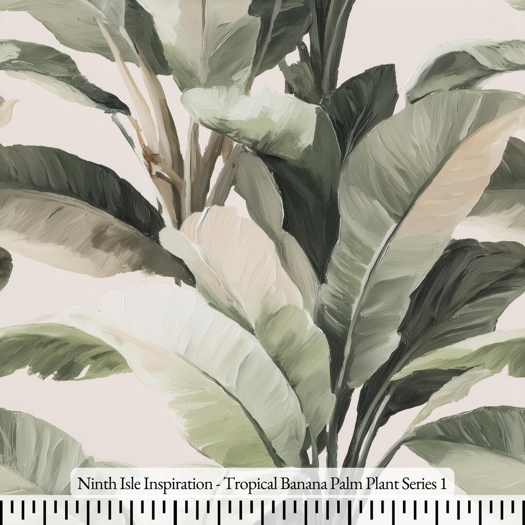 25/tropical Banana Palm Plant Cotton Poplin Fabric by the Yard - Etsy