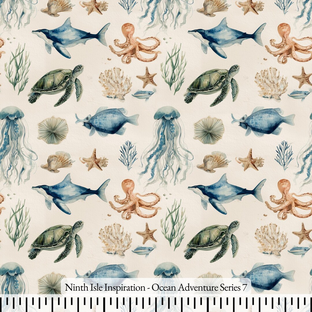 25/ocean Adventure Cotton Poplin Fabric - Etsy