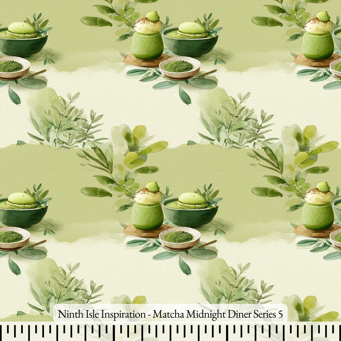 25/delicious (not Edible!) Matcha Midnight Diner Cotton Poplin Fabric ...