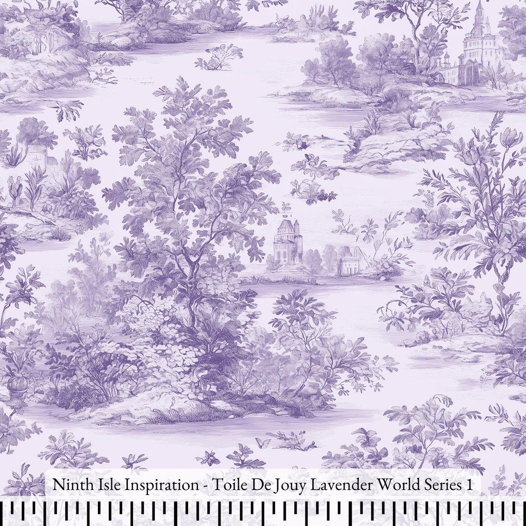 25/toile De Jouy Lavender World Cotton Poplin Fabric by the Yard - Etsy