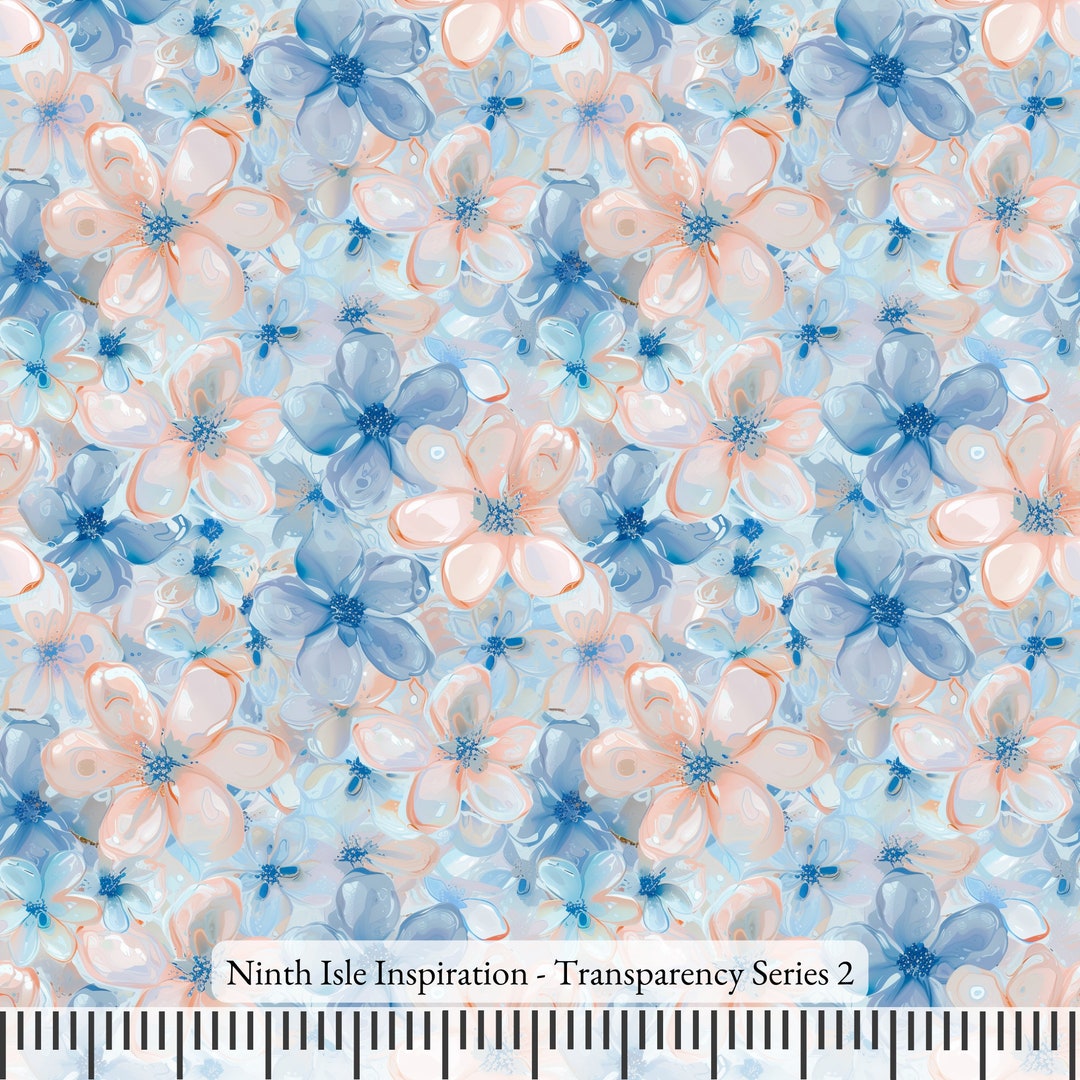 23/WINTER NI&I Cotton Fabric - Transparency Series - Handmade Print in ...