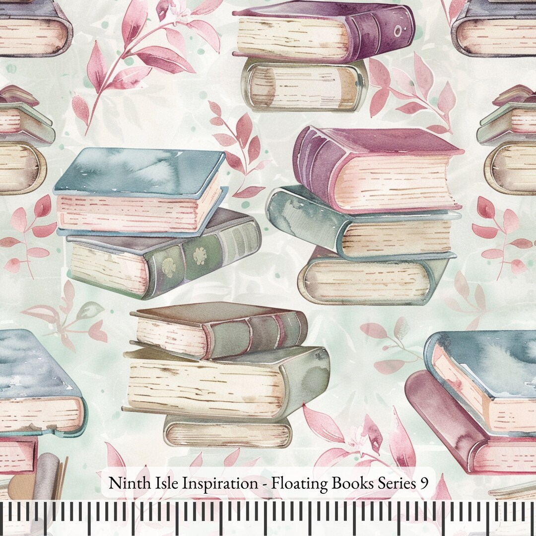 24/SPRING NI&I Cotton Poplin Fabric - Floating Books Series - Handmade ...
