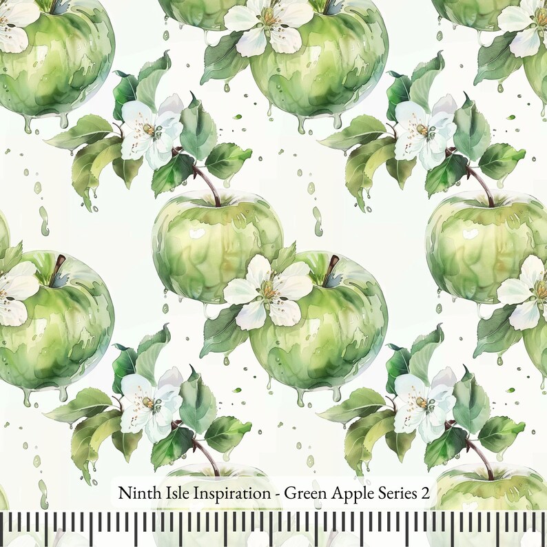 24/SPRING NI&I Cotton Poplin Cotton Fabric - Green Apple Series ...