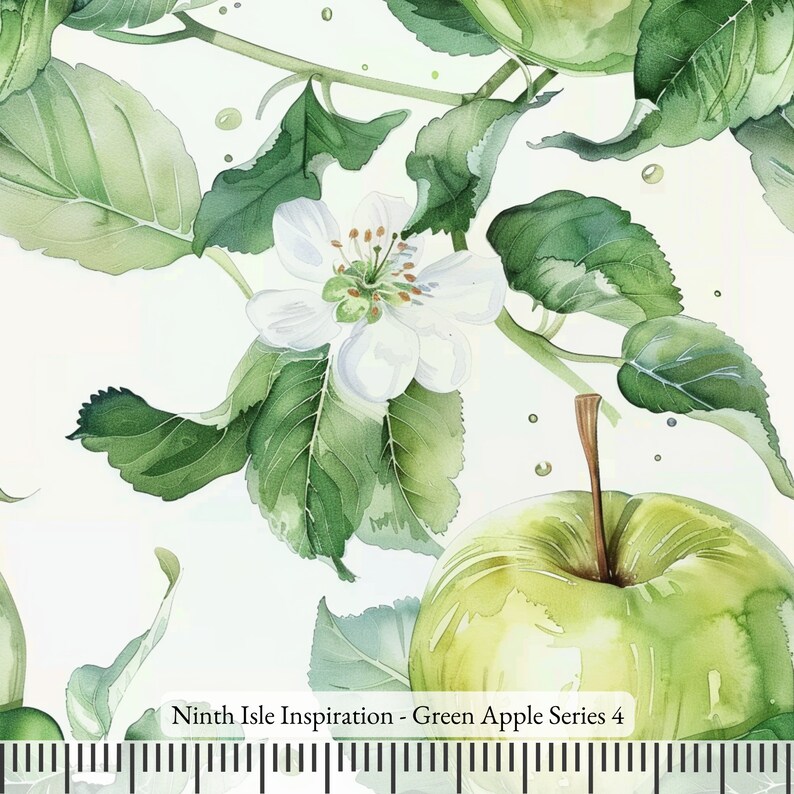 24/SPRING NI&I Cotton Poplin Cotton Fabric - Green Apple Series ...