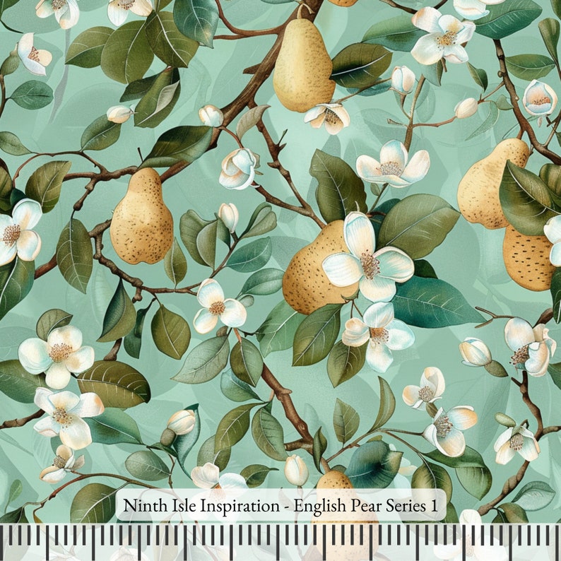 24/SPRING Rayon Fabric - English Pear Series - Handmade Print in HI - Etsy