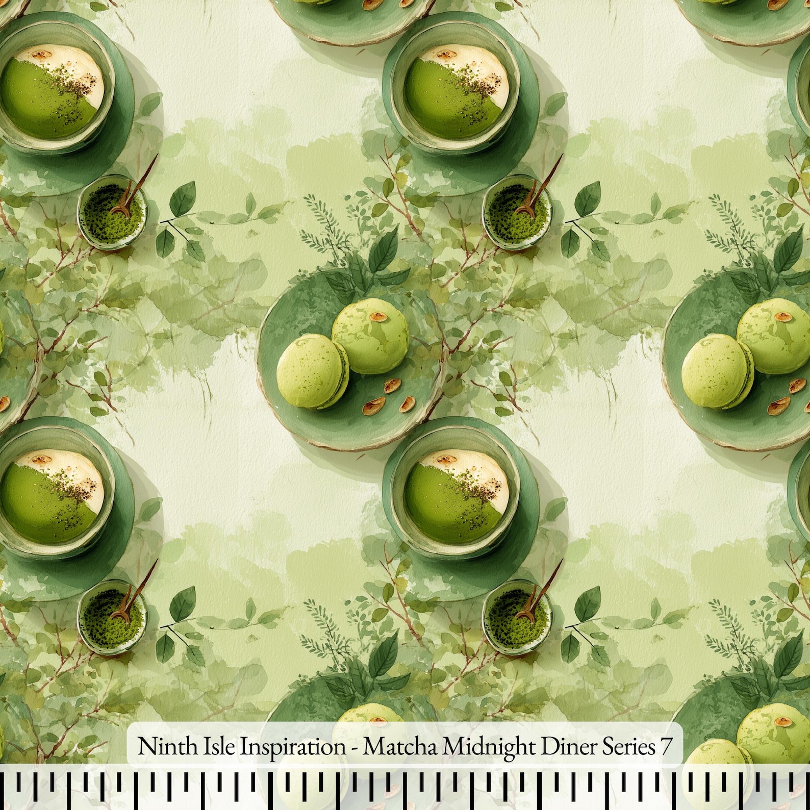 25/delicious (not Edible!) Matcha Midnight Diner Cotton Poplin Fabric ...