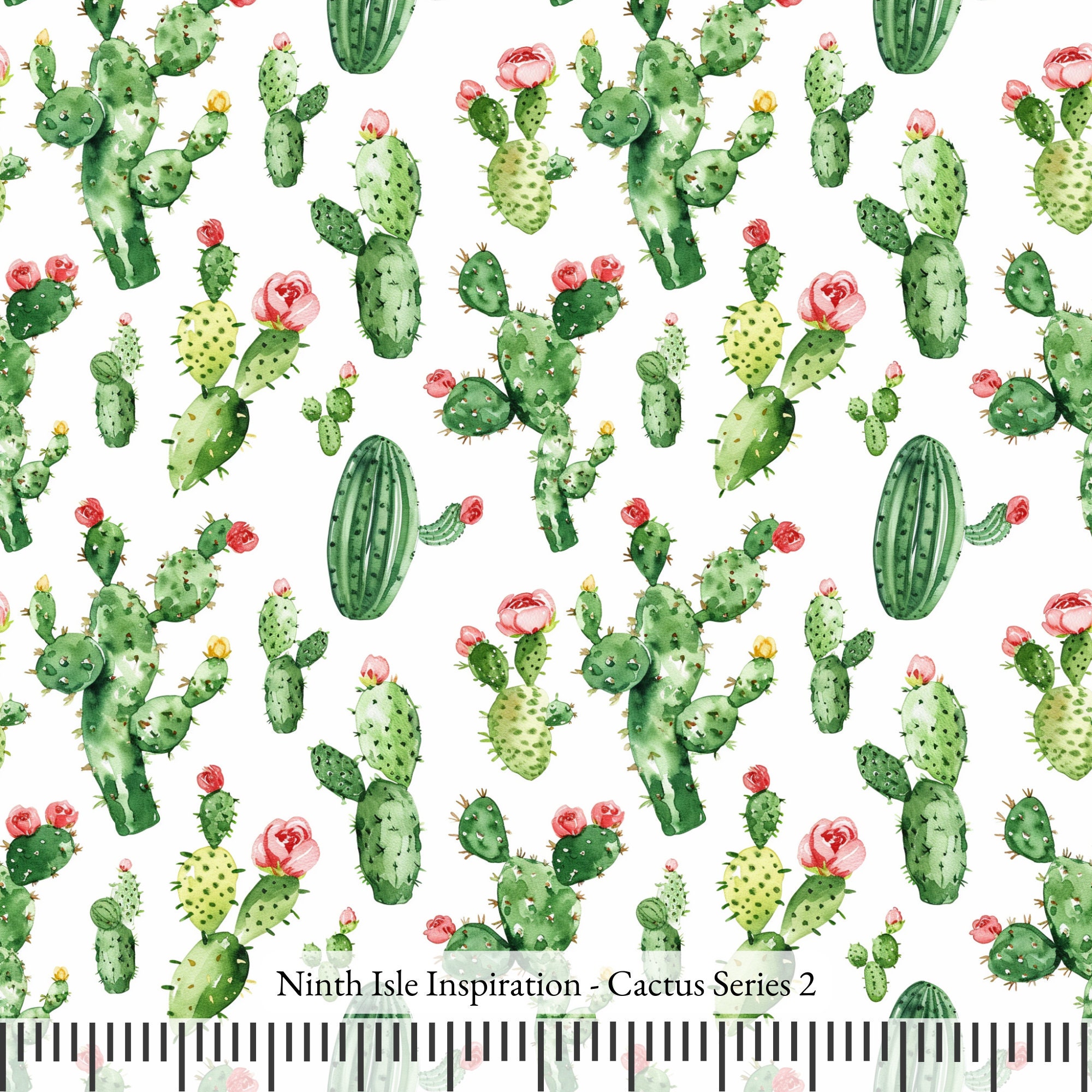 24/SUMMER NI&I Cotton Poplin Cotton Fabric - Floral Cactus Series - Etsy