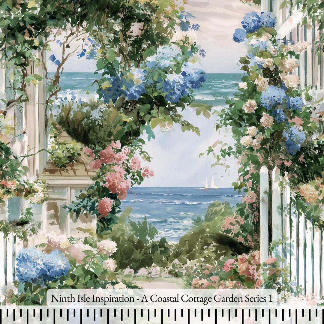 25/A Coastal Cottage Garden Cotton Poplin Fabric - Etsy
