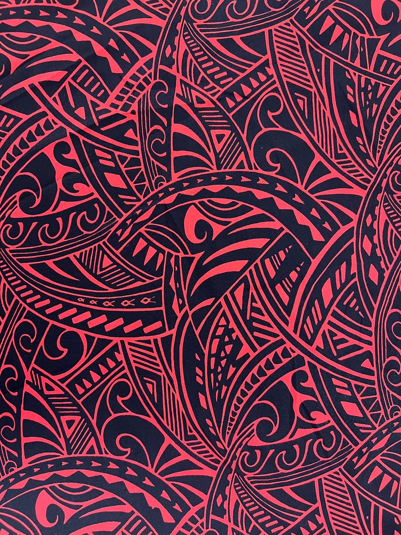 Swirl Polynesian Tapa Tribal Design Original Fabric - Sold by the Yard ...