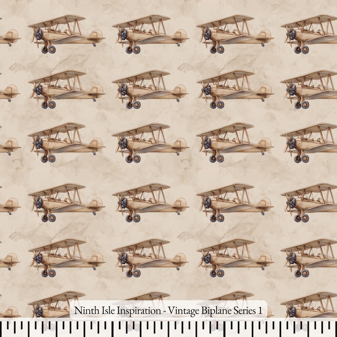 25/NI&I Creative Cotton Fabric - Vintage Biplane Series - Handmade ...