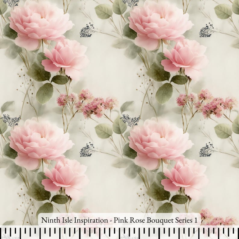 25/pink Rose Bouquet Cotton Poplin Fabric - Etsy