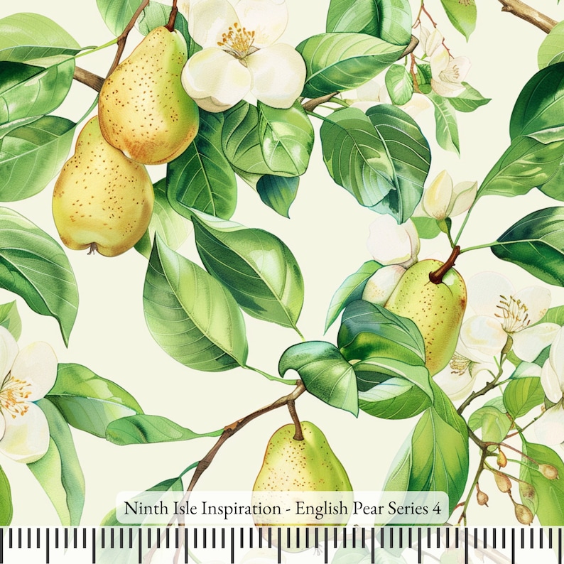 24/SPRING Rayon Fabric - English Pear Series - Handmade Print in HI - Etsy