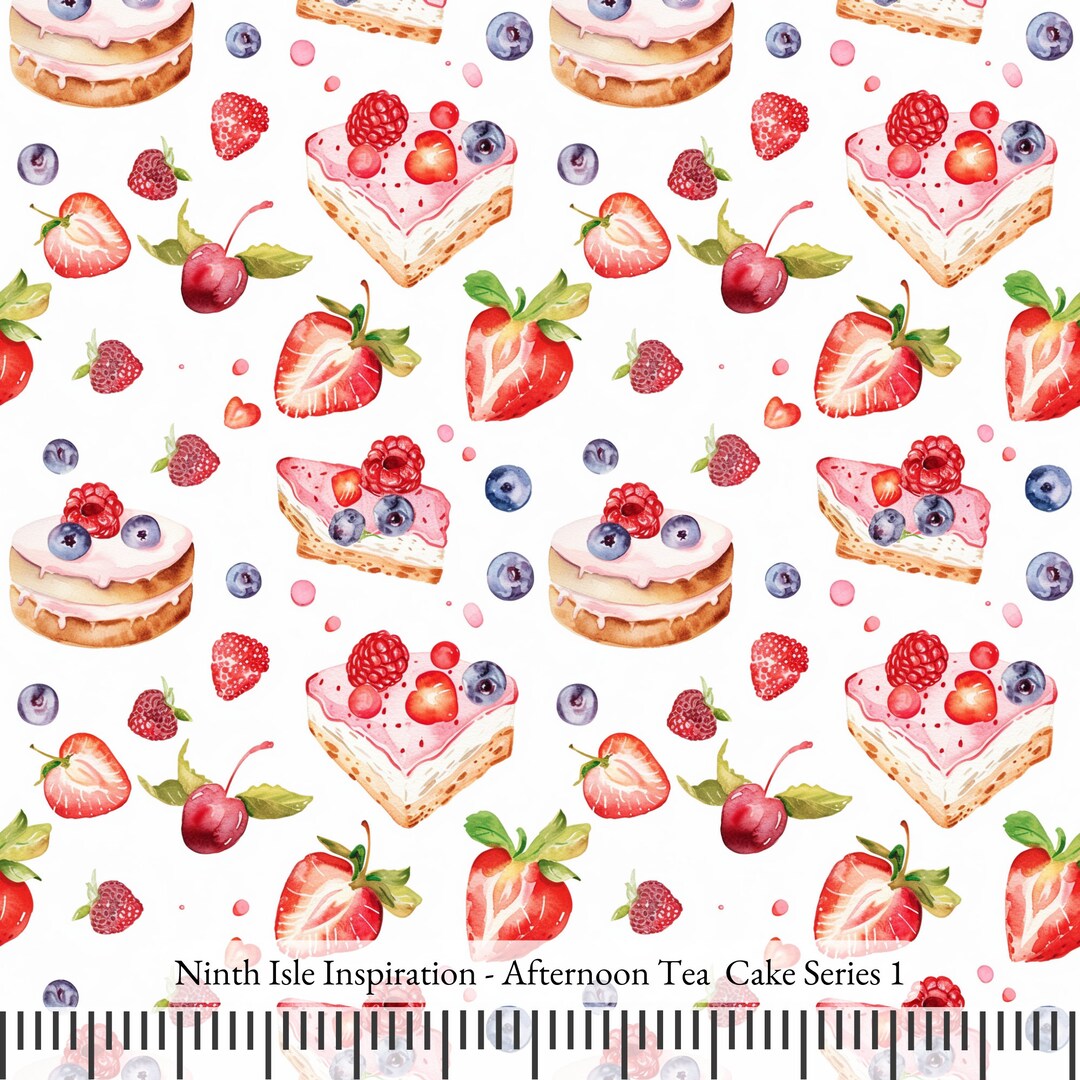 23/WINTER NI&I Cotton Fabric - Afternoon Tea Cake Series - Handmade ...