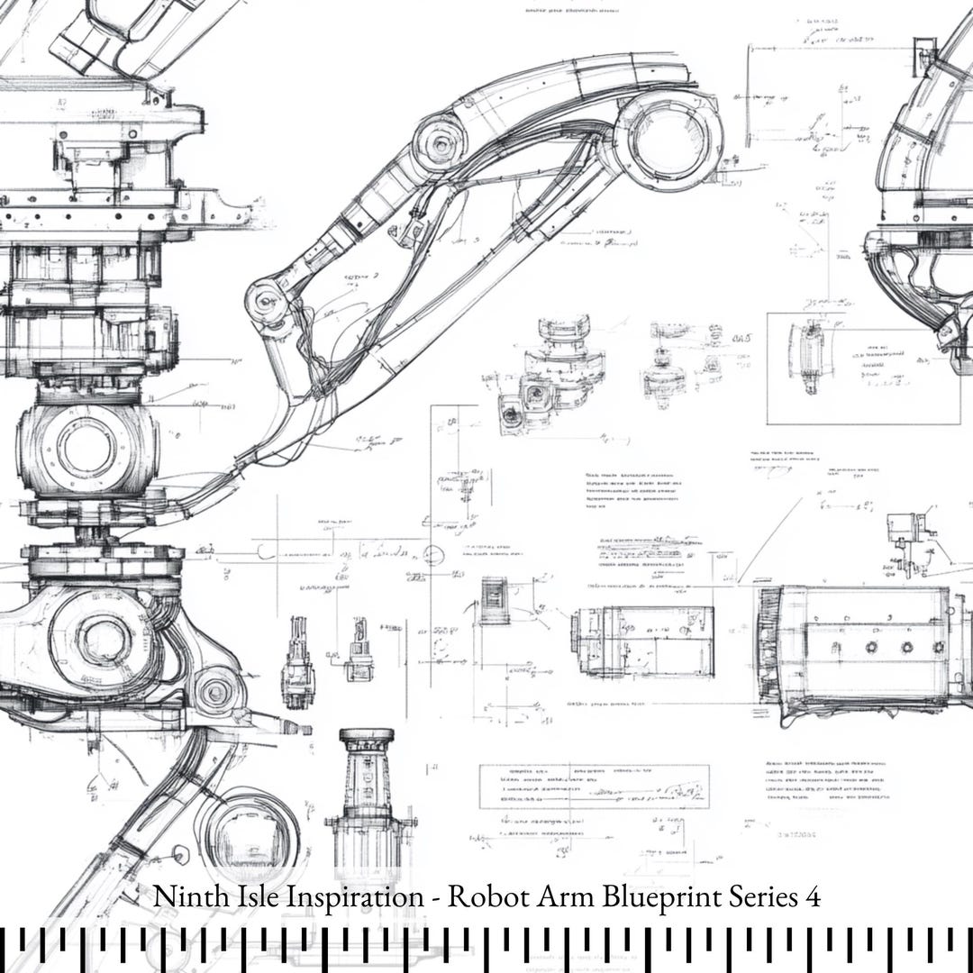 25/robot Arm Blueprint Cotton Poplin Fabric - Etsy