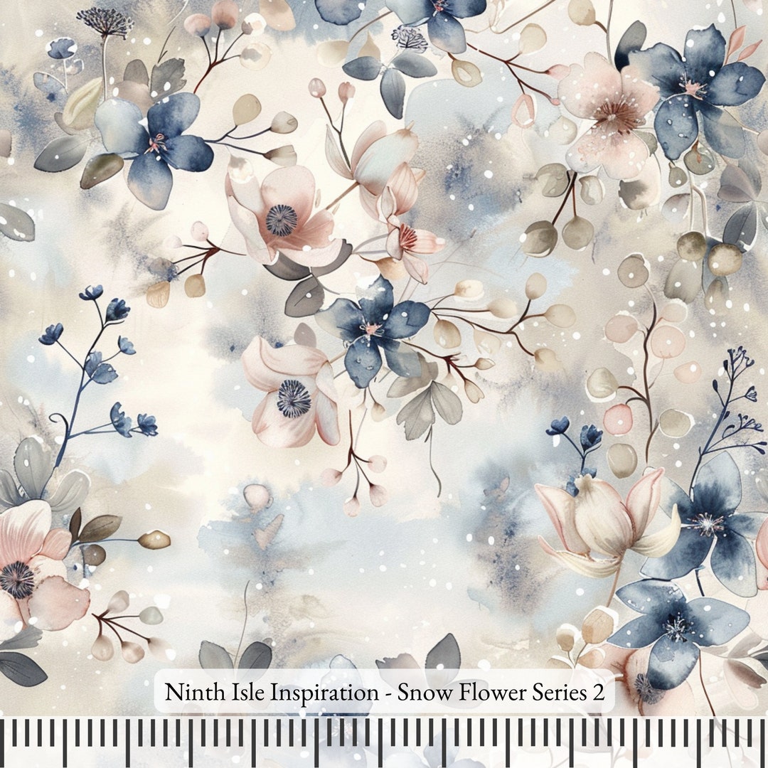 24/SPRING NI&I Cotton Poplin Fabric - Snow Flower Series - Handmade ...