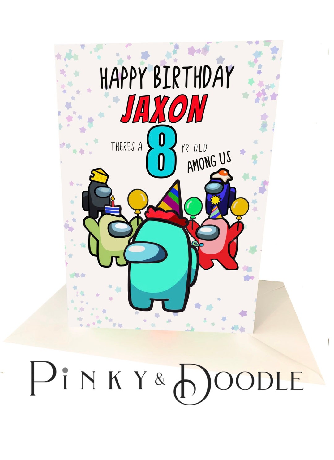 Among Us Themed Party | Personalised A5 Birthday Card |handmade to ...