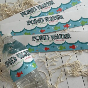 Fishing Theme, POND Water Bottle Labels, PRINTED SET of 12: for ...