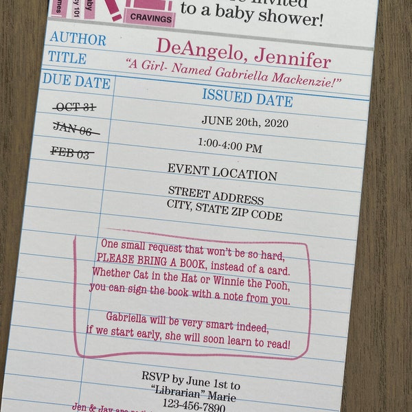 Build a Library Baby Shower Invitation - Etsy
