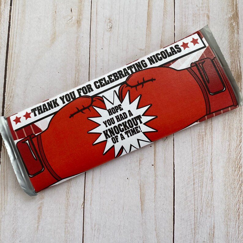 Boxing Theme Birthday Party Knock Out Candy Bar Labels - Etsy