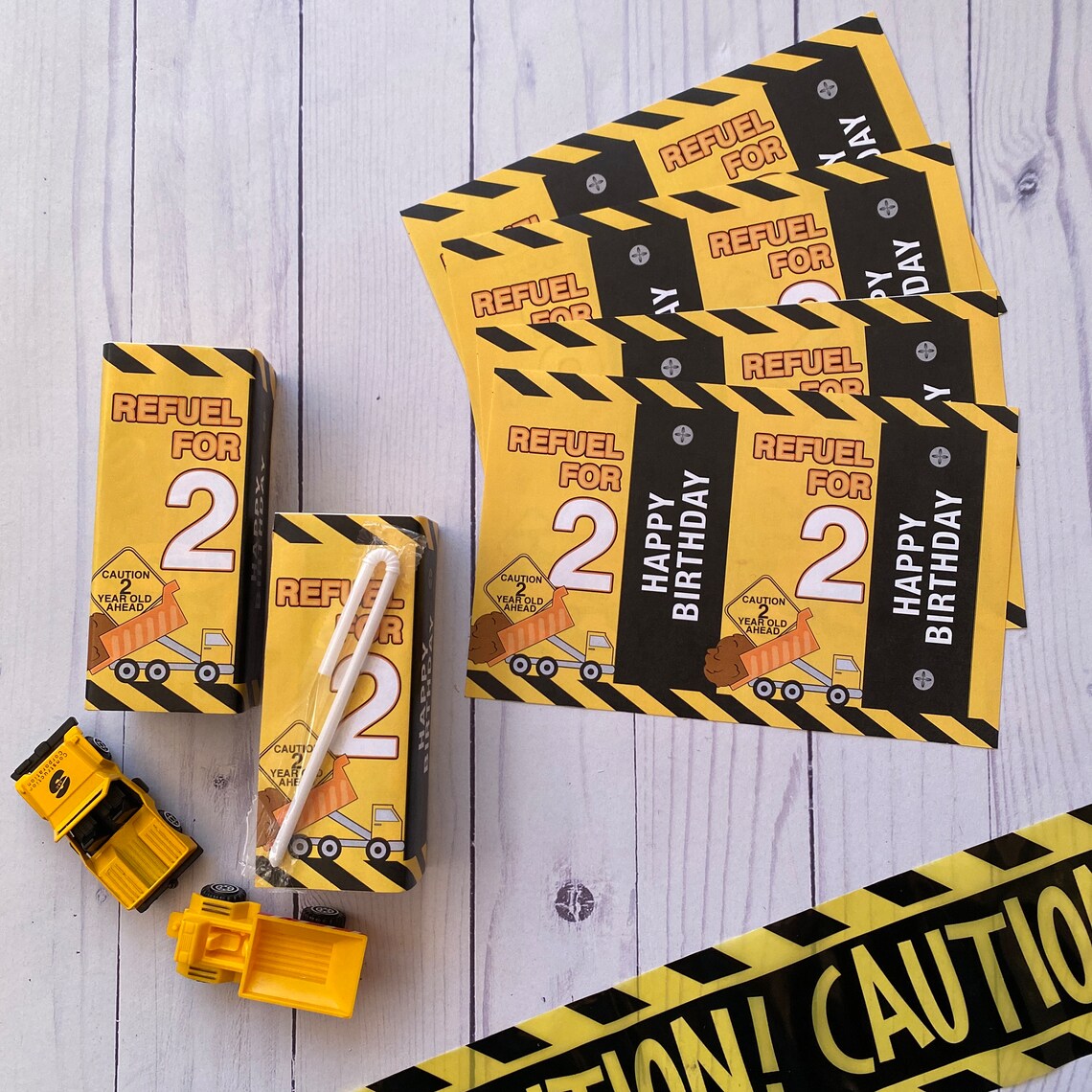 INSTANT DOWNLOAD: Construction Party Theme Juice Box Labels, Caution 2 ...