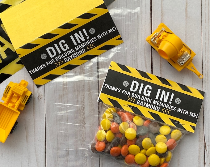 Construction Party Favor Construction Theme Play Dough Custom Birthday ...