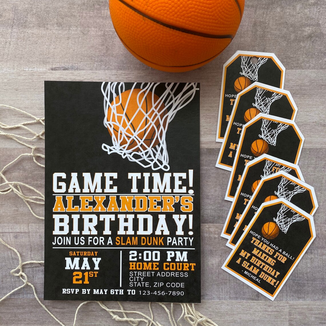 Basketball Party Favor Tags Basketball Party Favors Slam - Etsy