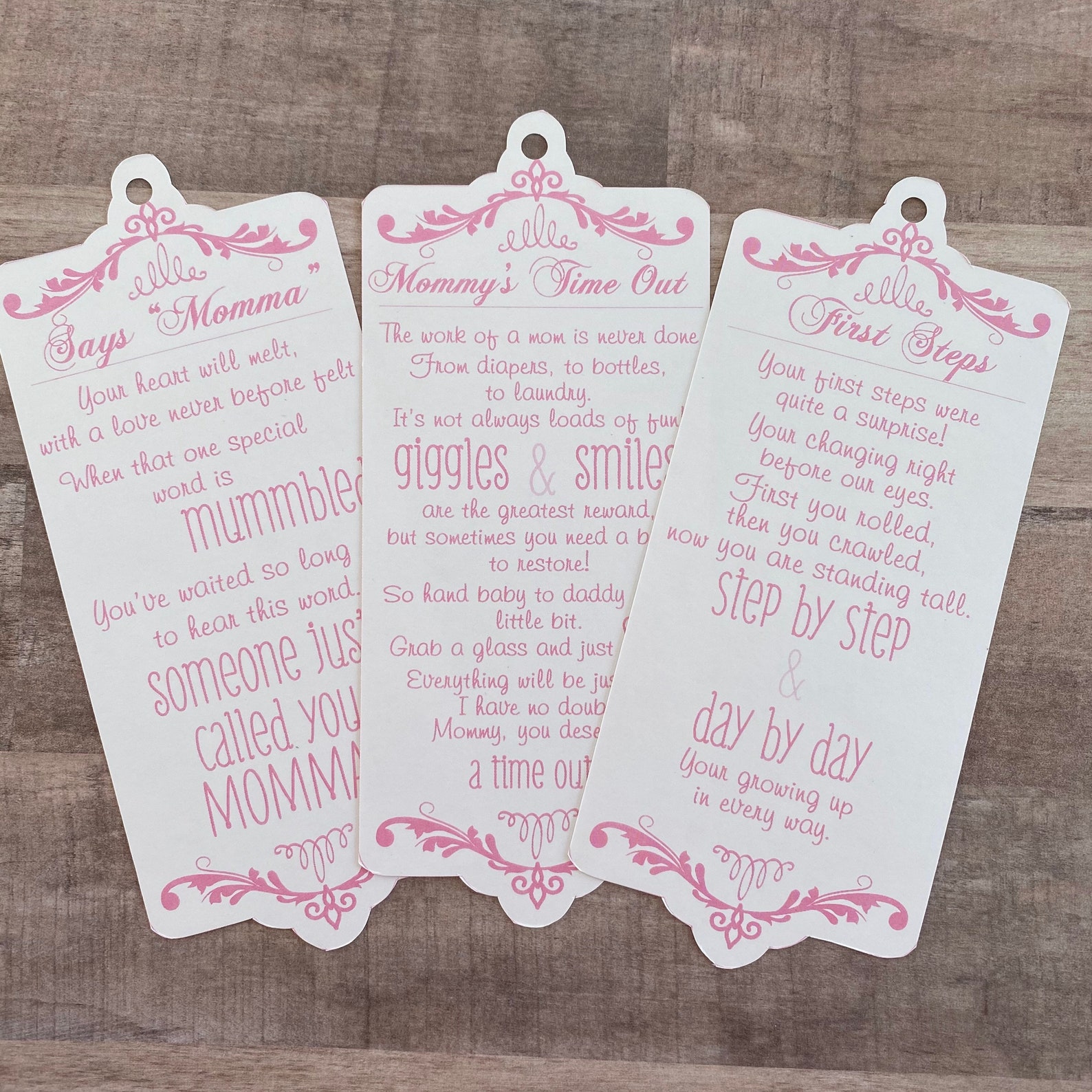 Set of 8: New Mom Wine Tags Baby Shower Mom Gift Year of | Etsy