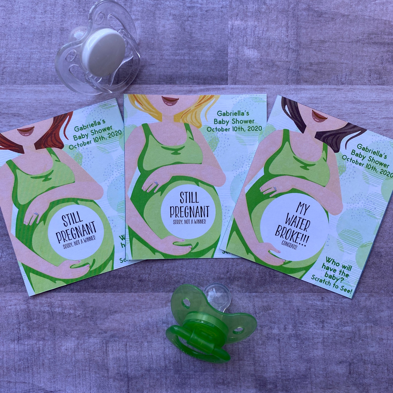 Fun Baby Shower Scratch off Game, Fun Baby Shower Game, My Water Broke ...