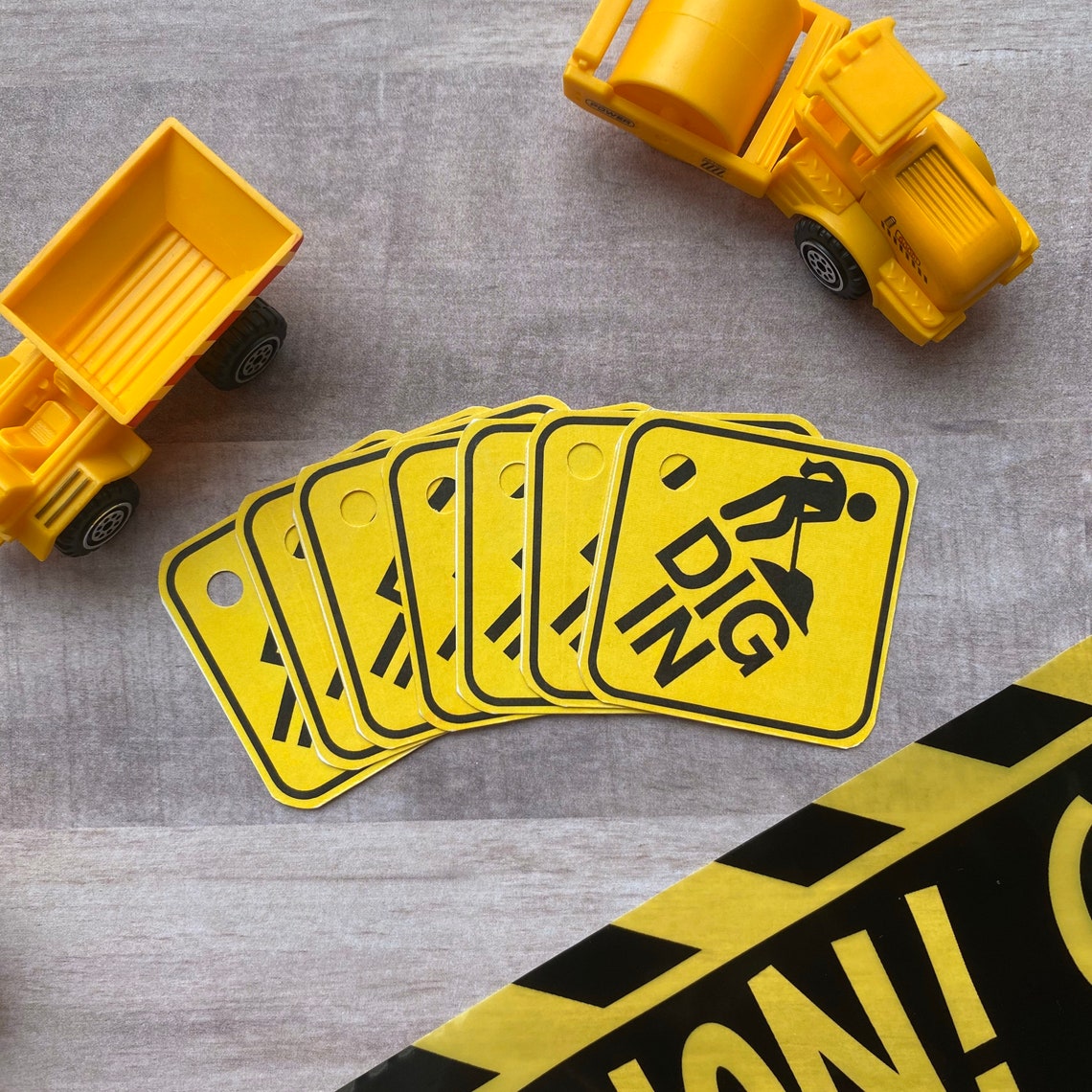 DIG IN Favor Tags Construction Party Favor Tags SET of 20 - Etsy