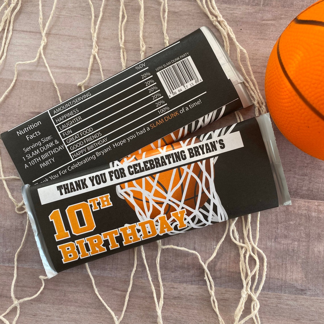 Basketball Party Chocolate Bar Wrapper Basketball Party - Etsy