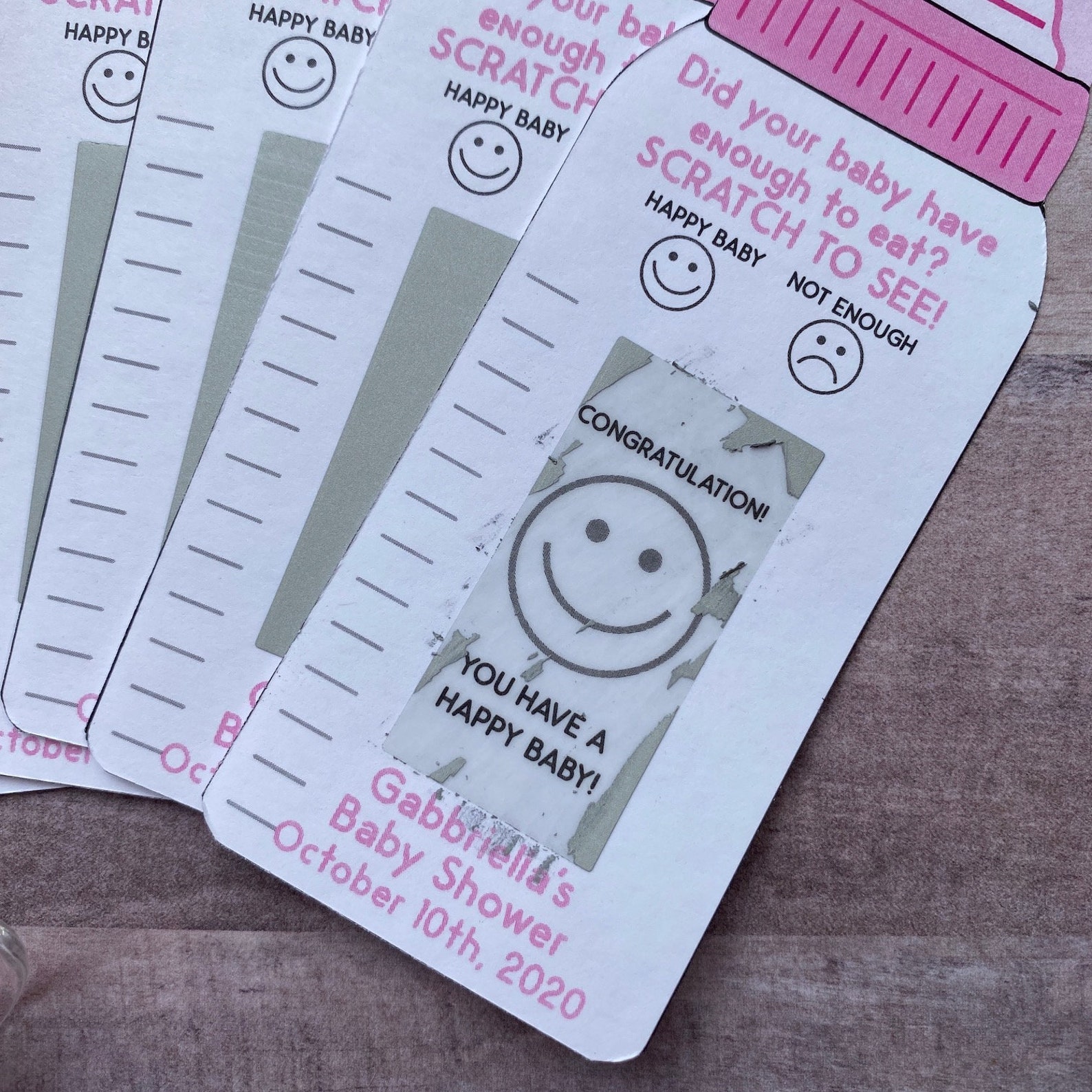 Fun Baby Shower Bottle Scratch off Game, Fun Baby Shower Game, Baby ...