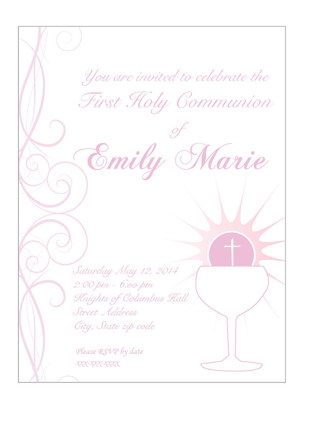 First Holy Communion Party Invitation Can Also Be Customized | Etsy