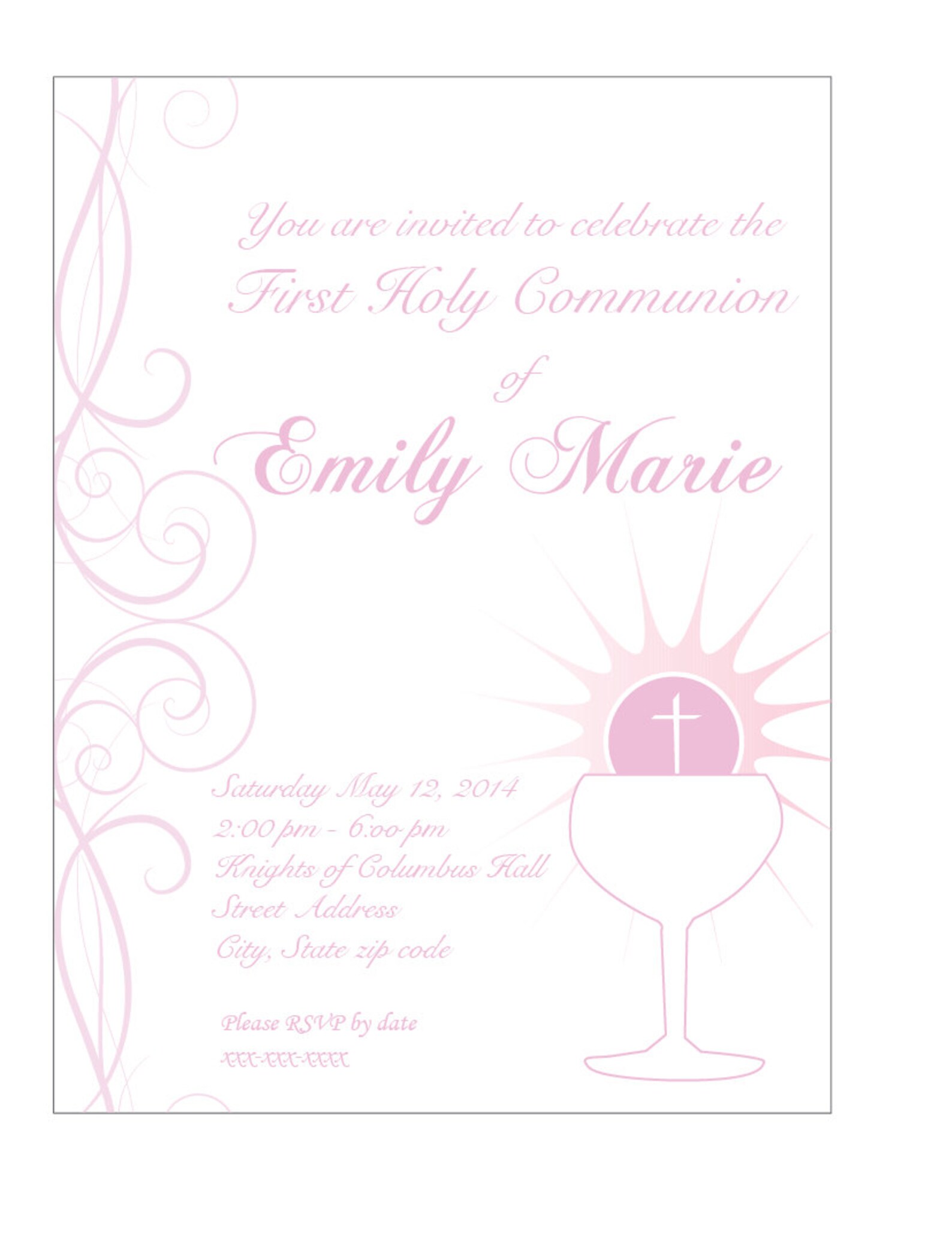 First Holy Communion Party Invitation Can Also Be Customized | Etsy
