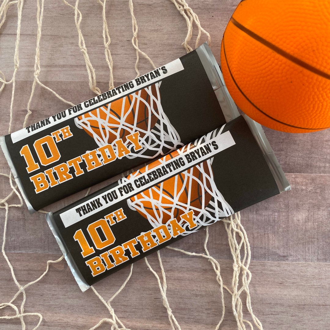 Basketball Party Chocolate Bar Wrapper, Basketball Party Favor ...